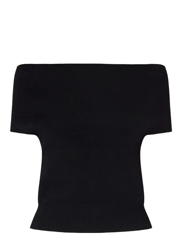 Magda Butrym Off-the-shoulder Knitted Top - Black