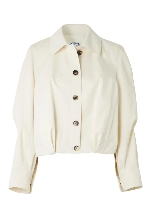 Loewe Embroidered Cotton And Silk-blend Jacket - Neutrals