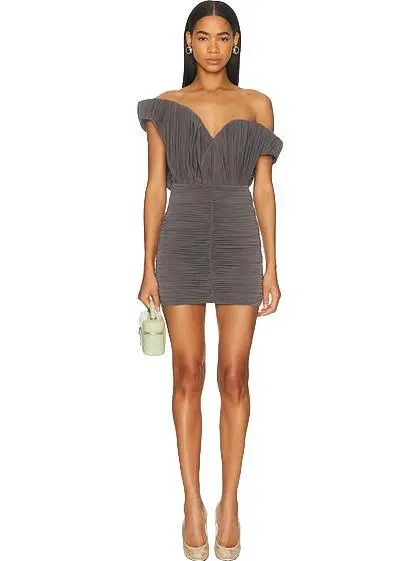 Magda Butrym Asymmetric Off-the-shoulder Dress - Brown