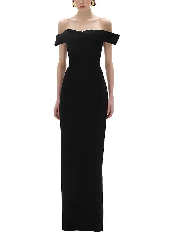 Rachel Gilbert Rydell Off-the-shoulder Gown - Black