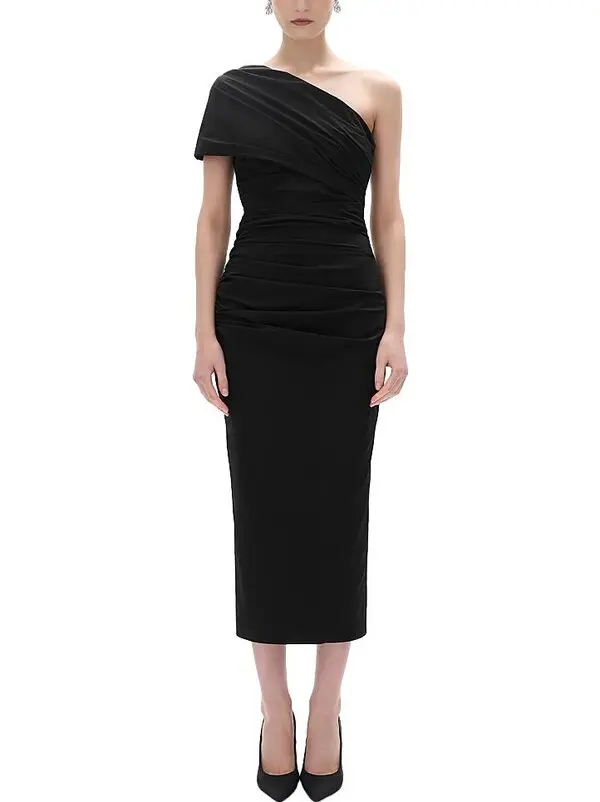 Rachel Gilbert Clay One Shoulder Dress - Black