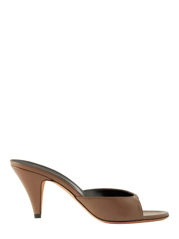 JUDE Haze Leather Mules - Brown