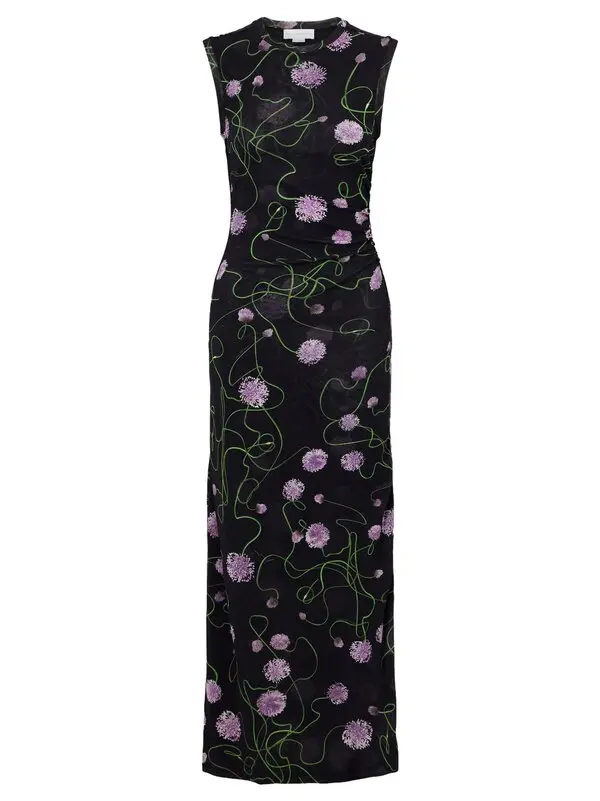 Stella McCartney Floral-print Knitted Midi Dress - Black