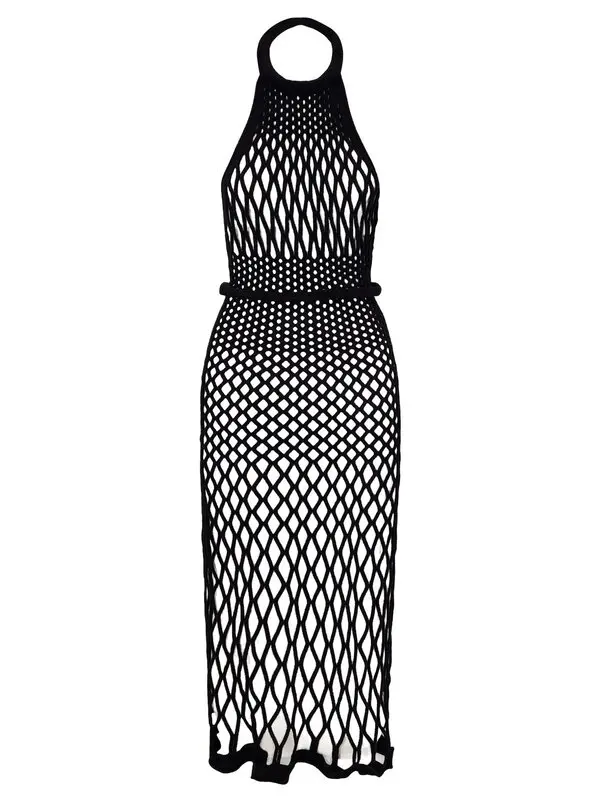 Givenchy Velvet-mesh Halterneck Dress - Black