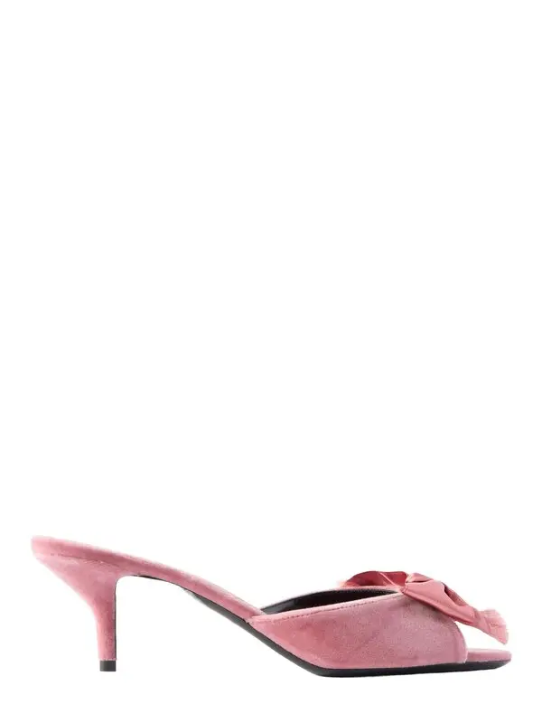 Valentino Garavani Marie A 55 Bow-detailed Velvet Mules - Baby Pink