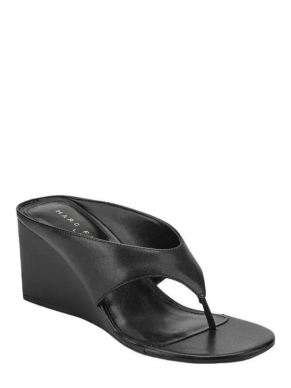 MARC FISHER LTD. Udena Wedge Sandals - Black