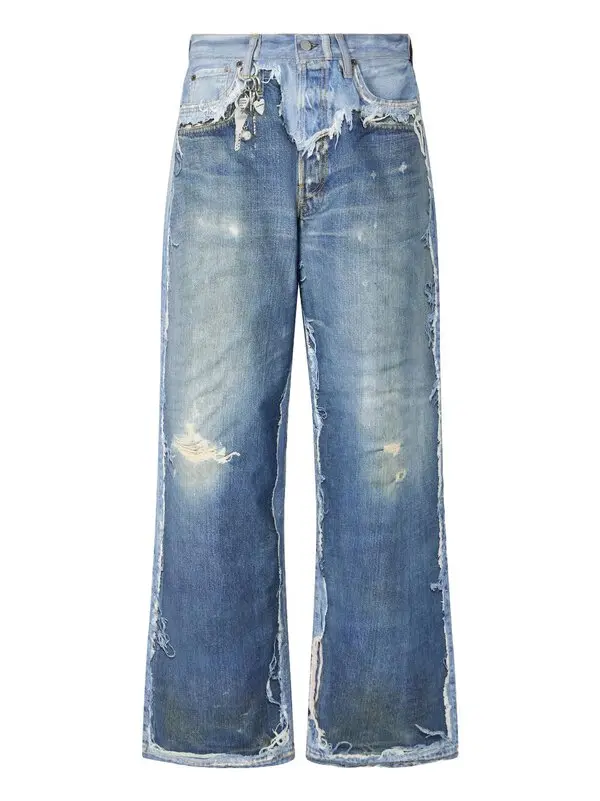 Acne Studios 1981 Wide-leg Trompe L'oeil Printed Organic Jeans - Blue