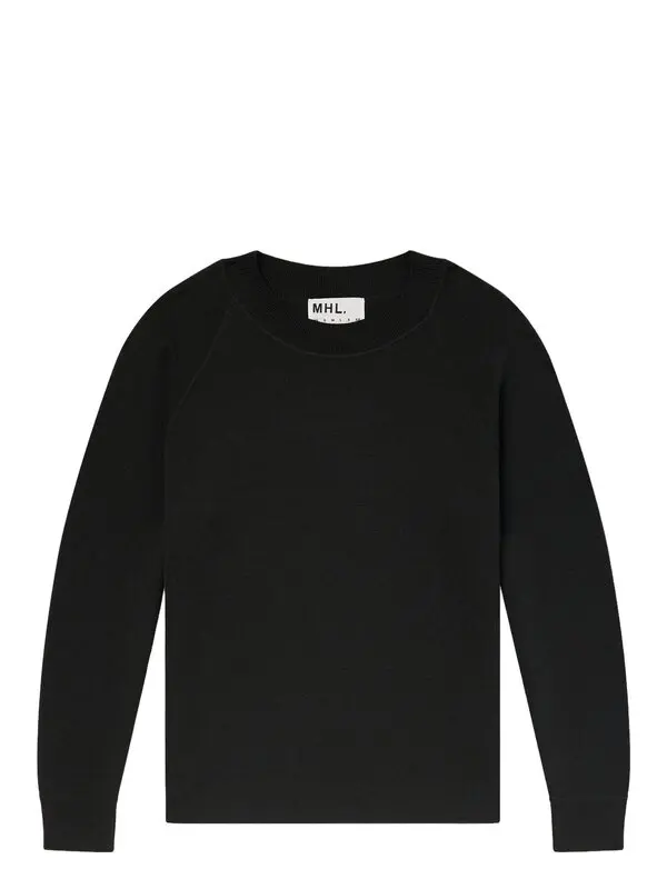 MARGARET HOWELL Mhl. Merino Wool Sweatshirt - Black