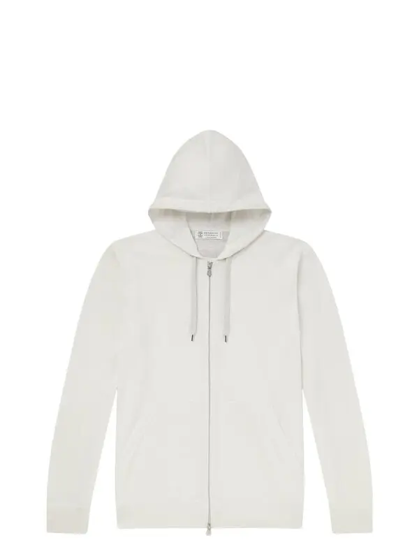 Brunello Cucinelli Cashmere Zip-up Hoodie - White