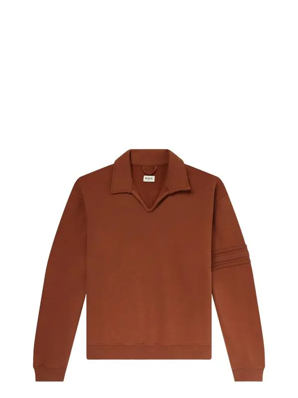 BODE Crew Polo Cotton-jersey Sweatshirt - Orange
