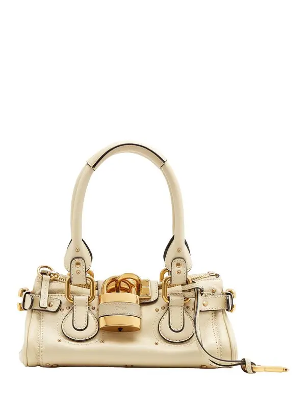Chloé Paddington Grained Buffalo Leather Shoulder Bag - White