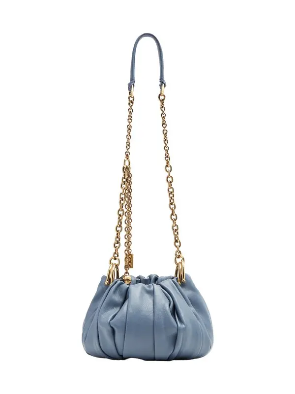 Chloé Plissé Leather Shoulder Bag - Blue