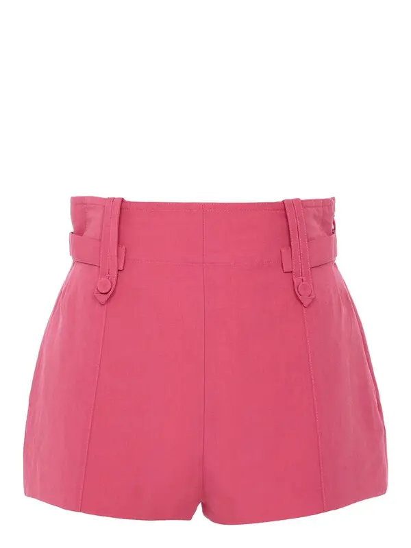 Chloé High-rise Linen-blend Shorts - Pink