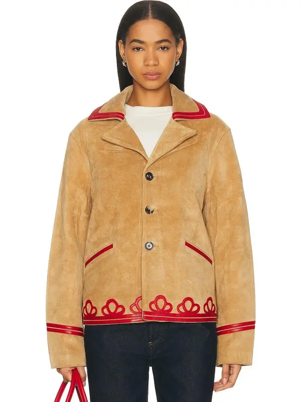 BODE Trefoil Suede Jacket - Tan
