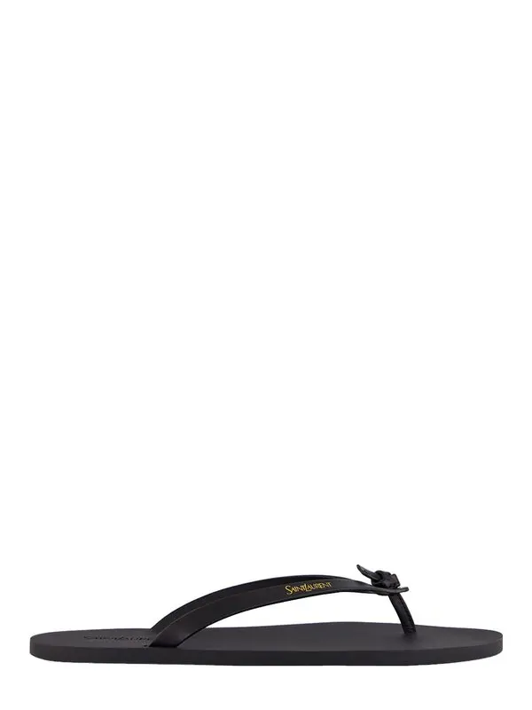 Saint Laurent Pool Leather Flip-flops - Black