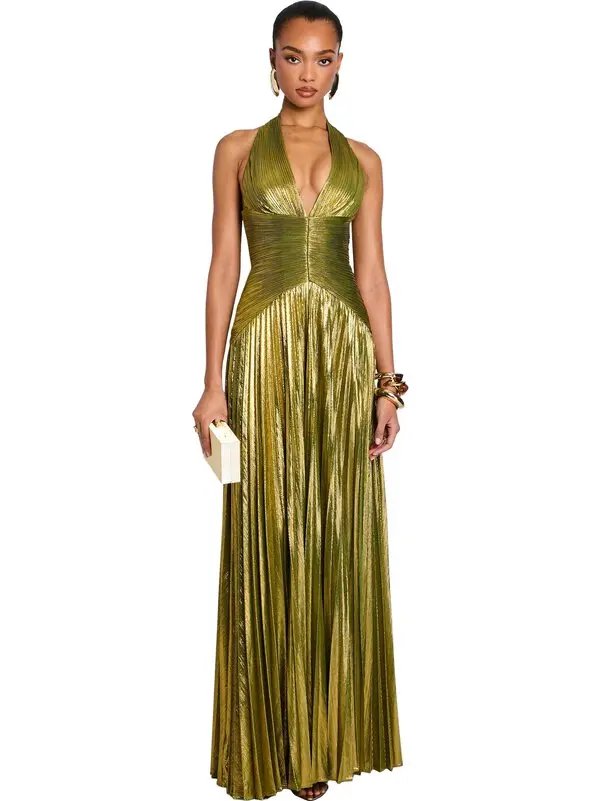 Retrofete Elanil Dress - Metallic Peridot