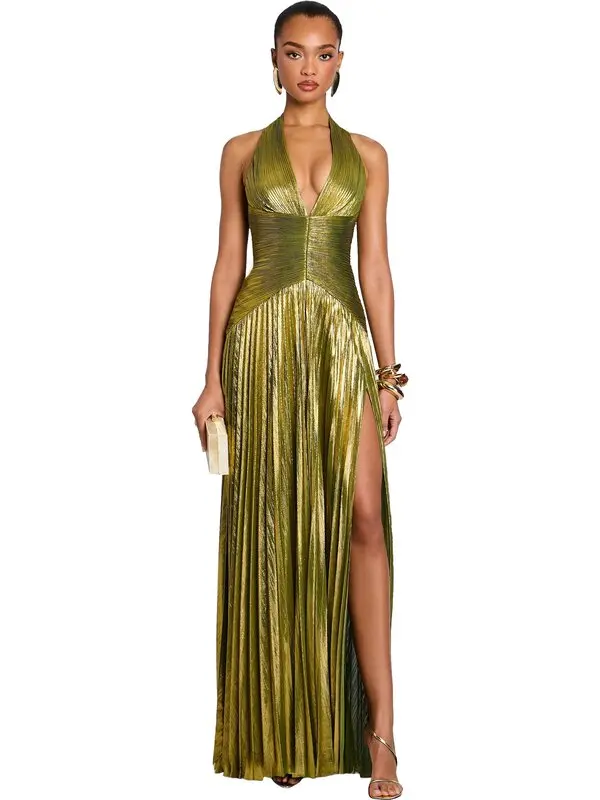 Retrofete Elanil Dress - Metallic Peridot