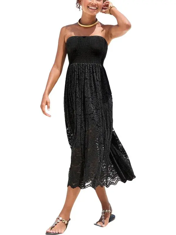 LASCANA Convertible Lace Dress - Black