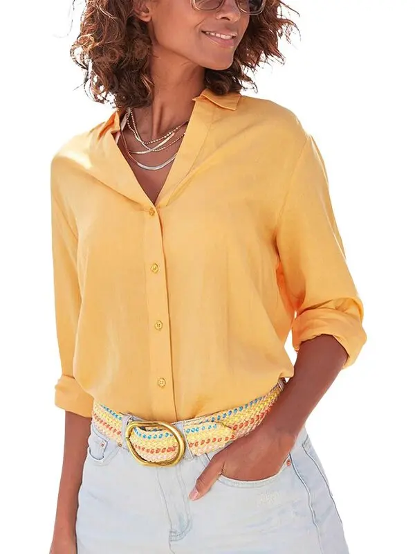 LASCANA Button-down Shirt - Apricot
