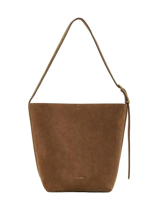 ANINE BING Elly Suede Bucket Bag - Tobacco