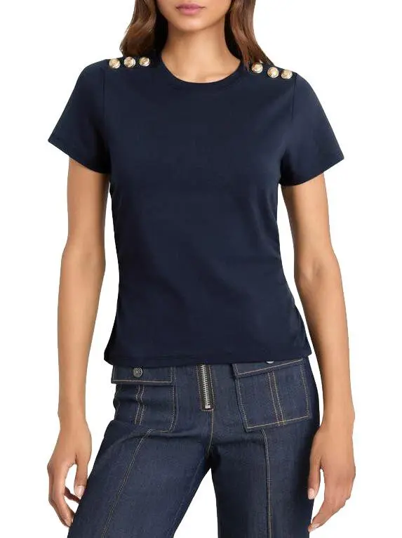 Cinq À Sept Jasper Cotton-blend Top - Navy