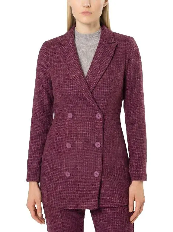 AREA STARS Tia Tweed Jacket - Purple Tweed