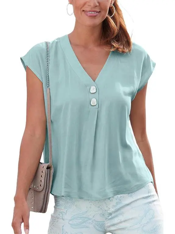 LASCANA Button Detail Blouse - Mint