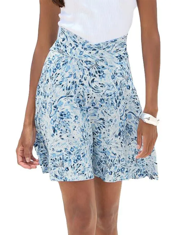 LASCANA Floral Flared Skirt - Blue Floral