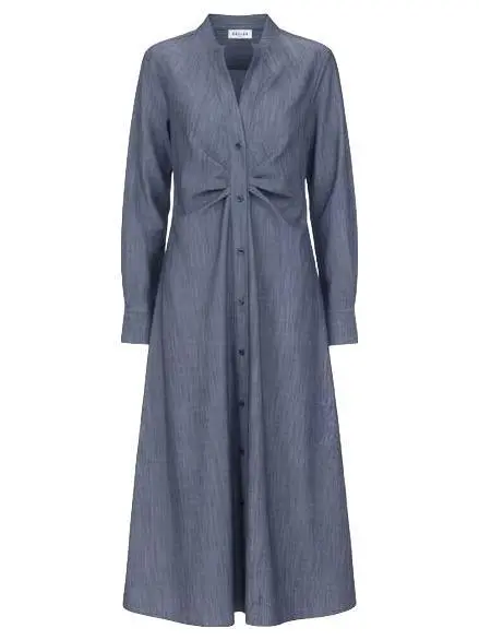 CALLAS MILANO Genny Long Sleeve Shirt Dress - Navy