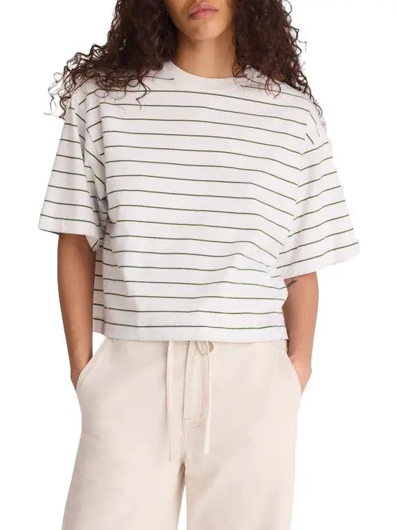 Madewell Boxy Crop Jersey T-shirt - French Stripe Knits