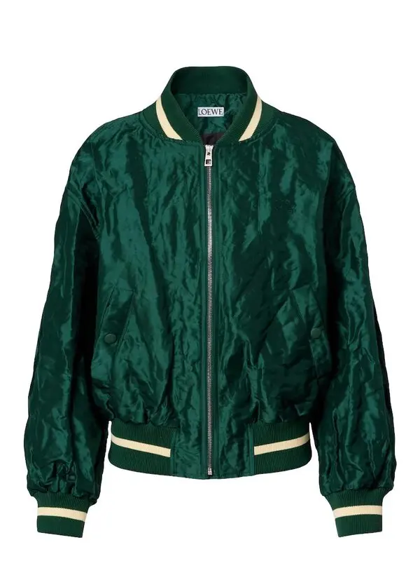 Loewe Double L Taffeta Bomber Jacket - Green