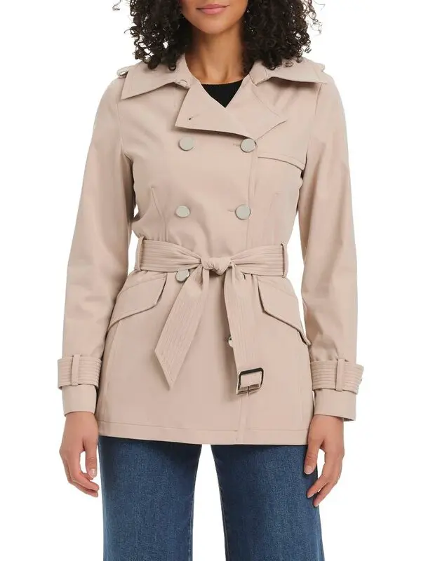 Kate Spade New York Belted Double Breasted Trench Coat - Soft Taupe