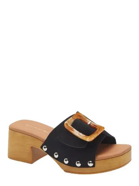 CHOCOLAT BLU Lio Platform Slide Sandal - Black Suede