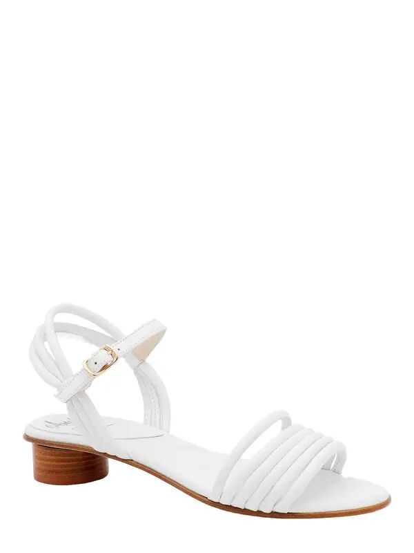 AMALFI BY RANGONI Barocco Ankle Strap Sandal - White Parmasoft