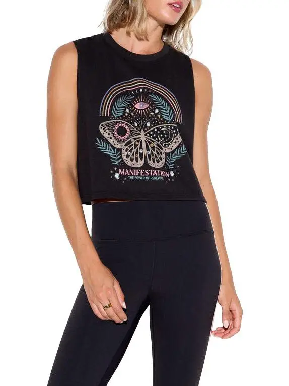Spiritual Gangster Manifest Spirit Crop Top - Black