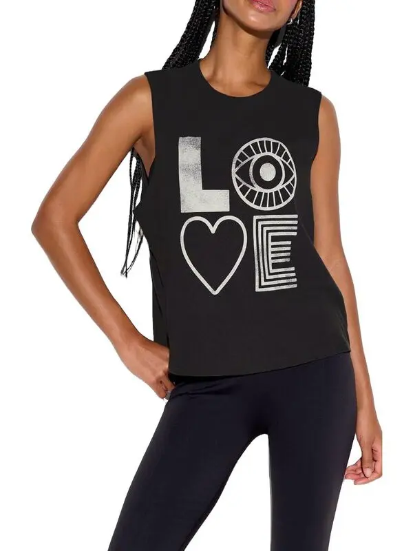 Spiritual Gangster Eye Love Vibe Tank - Vintage Black