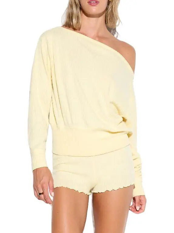 Spiritual Gangster Rhythm One-shoulder Terry Top - French Vanilla