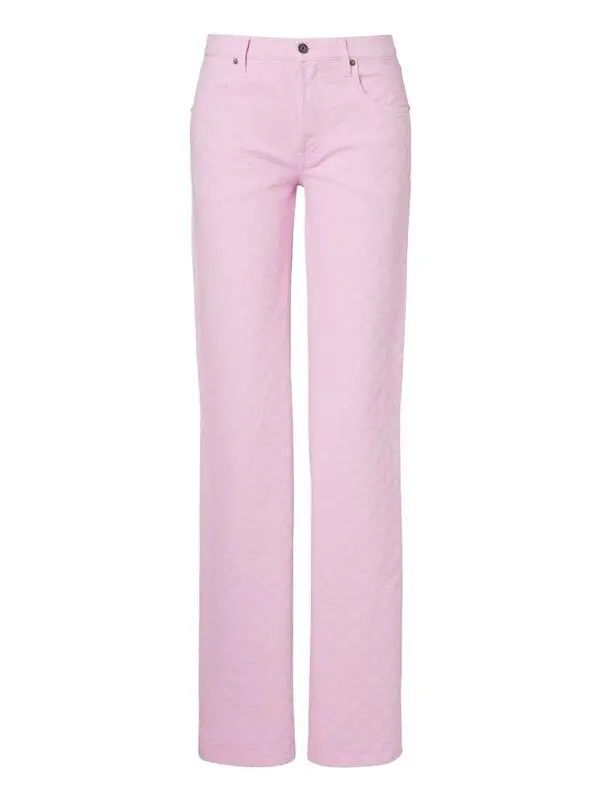 Gucci Gg Jacquard Straight Jeans - Pink