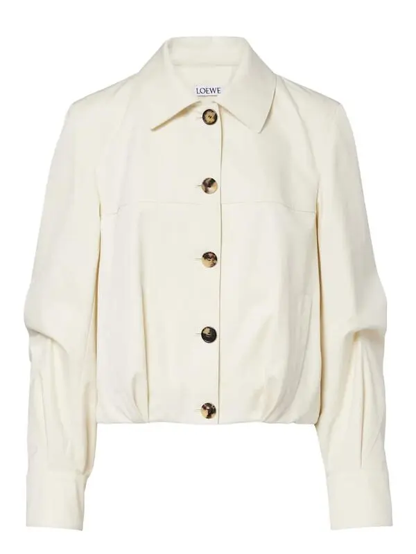 Loewe Cotton And Silk Blouson Jacket - White