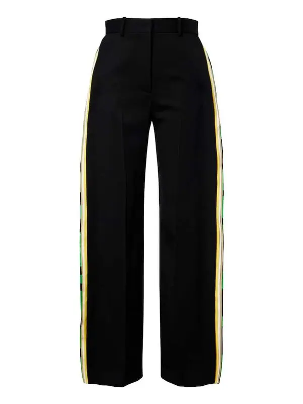 Loewe Wide-leg Wool Pants - Black