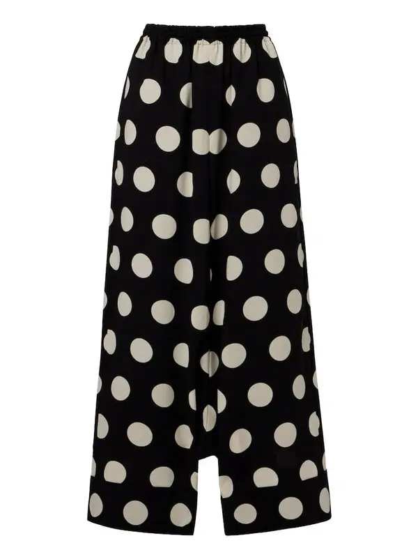 Junya Watanabe Polka-dot Wide-leg Pants - Black