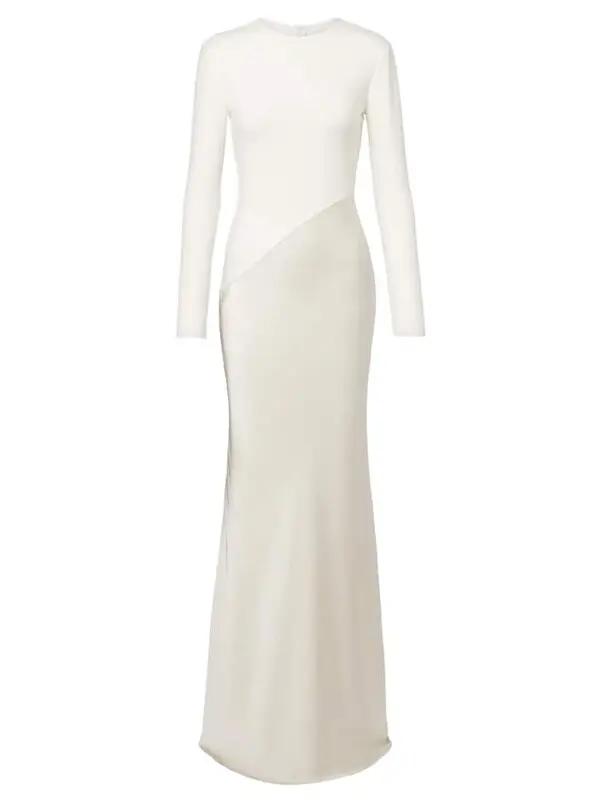 Roland Mouret Satin And Jersey Gown - White