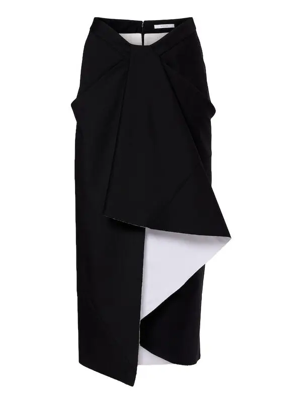 Givenchy Wool And Mohair Midi Skirt - Black