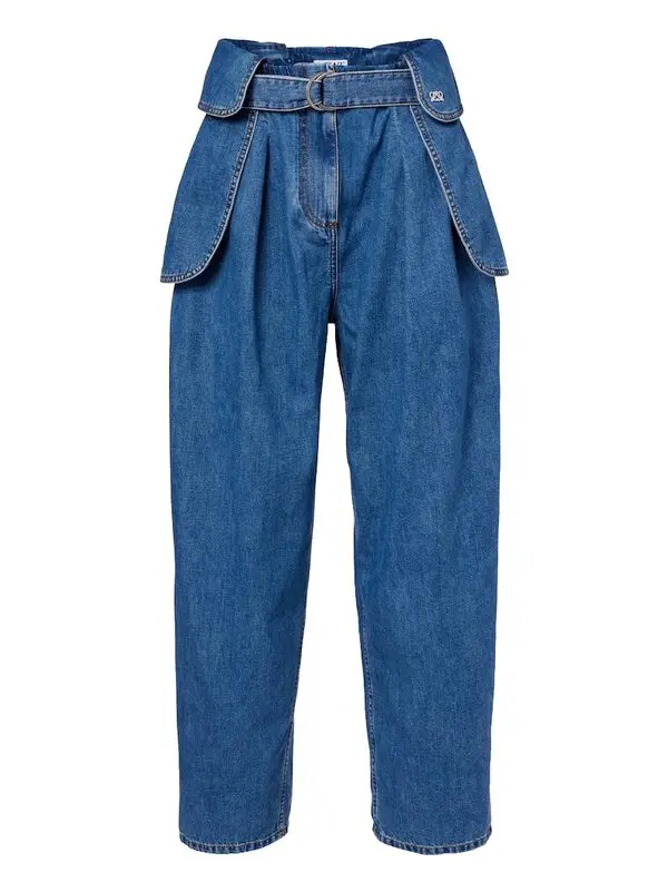 Loewe Belted Wide-leg Jeans - Blue