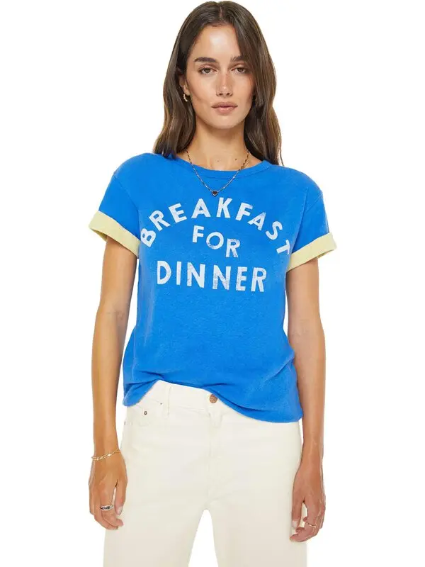MOTHER The Double Rowdy Breakfast For Dinner T-shirt - Blue