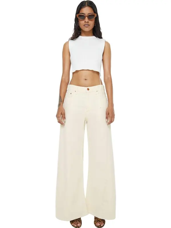 MOTHER Petite Wide Leg Jeans - White