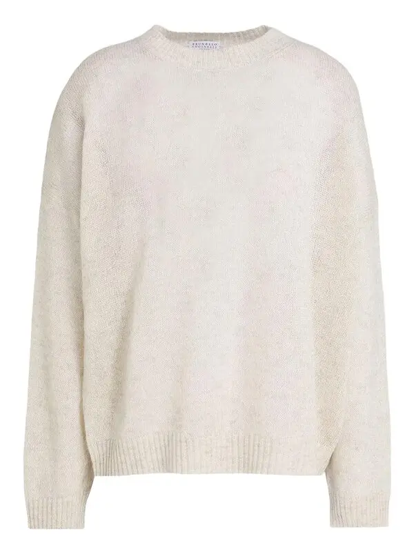 Brunello Cucinelli Metallic Knitted Sweater - Ecru