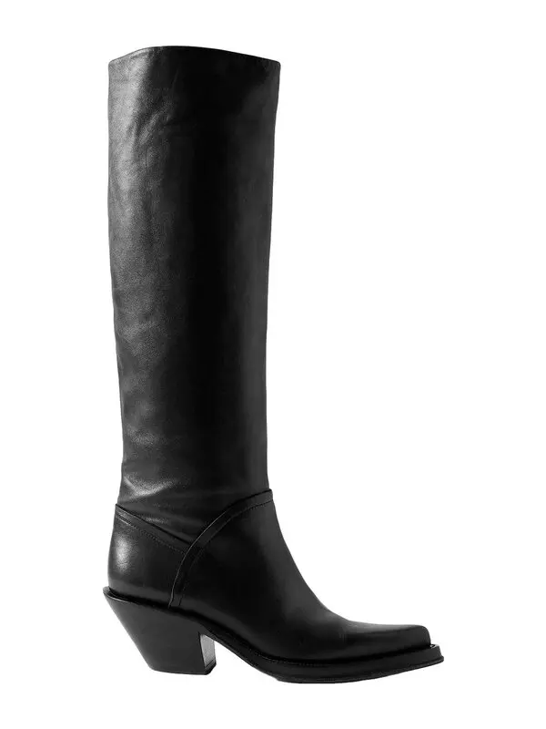 Gabriela Hearst Camero Leather Knee Boots - Black