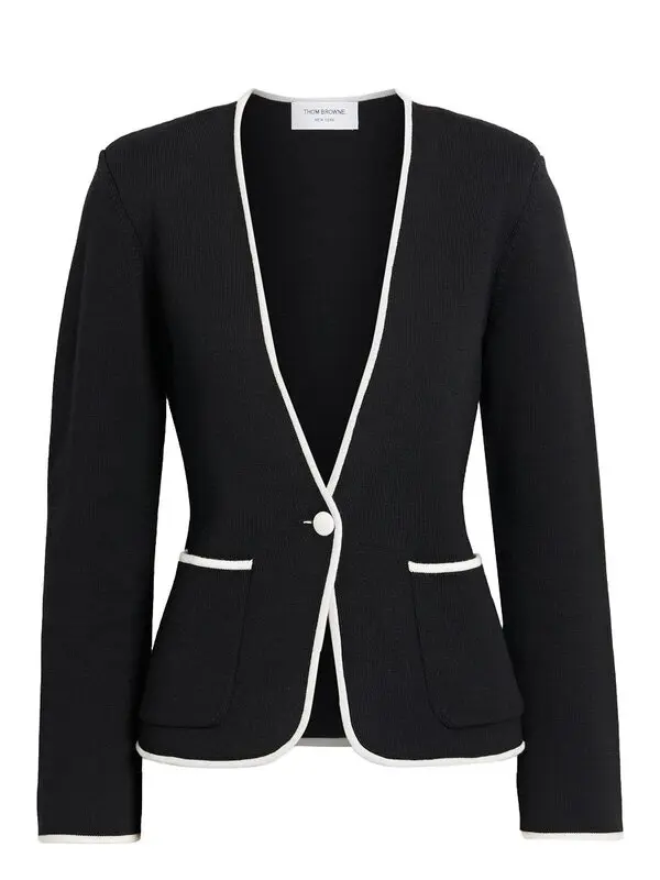 Thom Browne Wool-blend Cardigan - Black