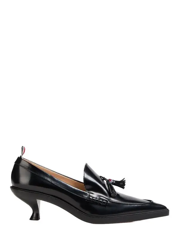 Thom Browne Leather Loafers With Tassels - Black